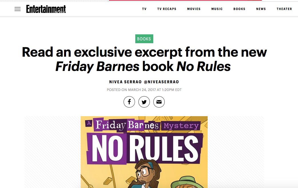 Entertainment Weekly reveals a sneak peek of ‘Friday Barnes 4, No Rules ...